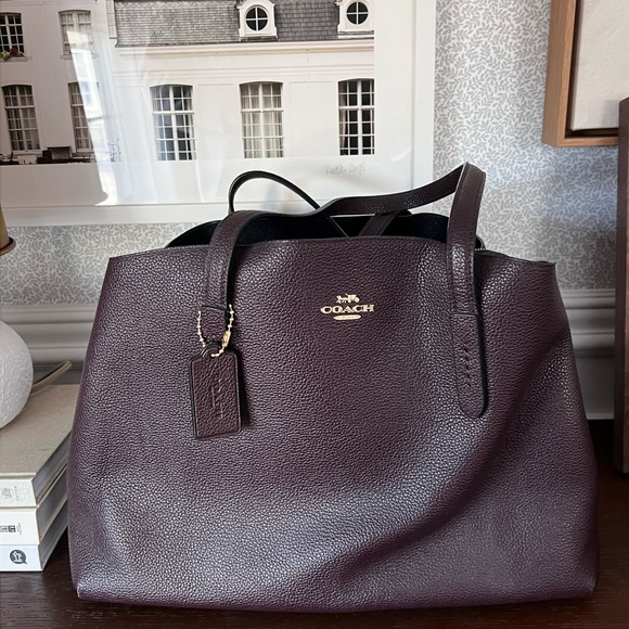 Coach | Bags | Coach Burgundy Leather Tote Bag | Poshmark